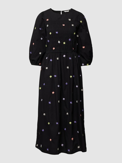 B.Young Midi-jurk met geborduurd all-over motief, model 'Hanla' in zwart online kopen | P&C