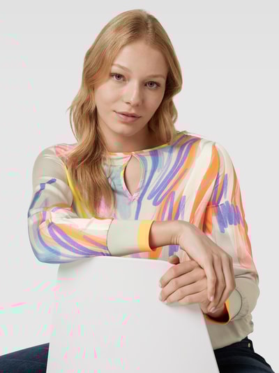 Emily Van den Bergh Blusenshirt aus Viskose mit Allover-Muster (silber ...