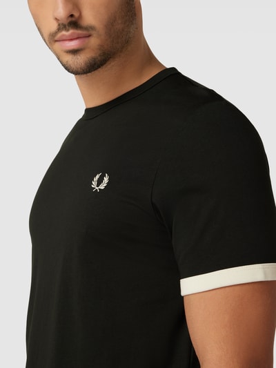 Fred Perry T-Shirt mit Logo-Stitching Modell 'RINGER' (dunkelgruen ...