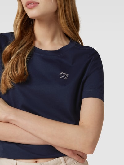 Esprit T-Shirt aus Baumwolle mit Label-Print (marine) online kaufen