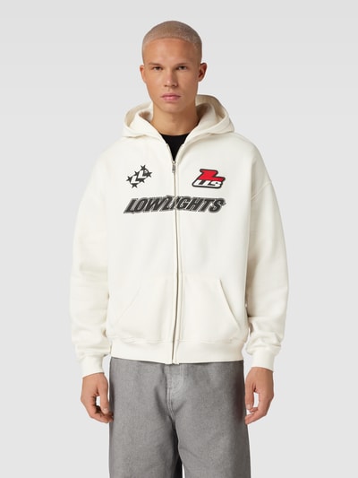 Low Lights Studios Sweatjack met labelprint en capuchon in offwhite ...