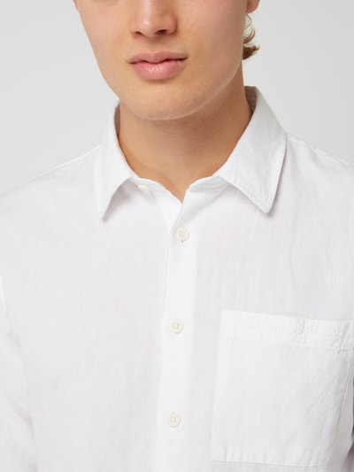 Colourful Rebel Regular Fit Leinenhemd Modell 'Caleb' (weiss) online kaufen