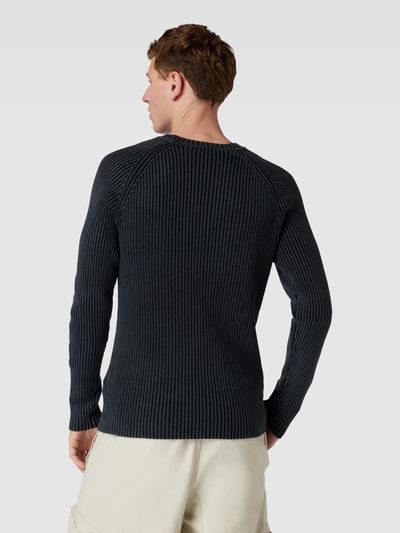 REVIEW Enger Ripp-Strick Pullover TECHNO mit Logo (black) online kaufen