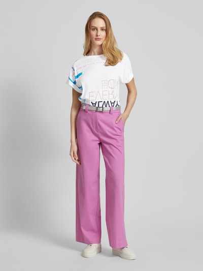 comma Casual Identity T-Shirt mit Allover-Statement-Print (weiss ...