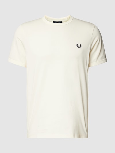 Fred Perry T-Shirt mit Label-Stitching Modell 'RINGER' (ecru) online kaufen