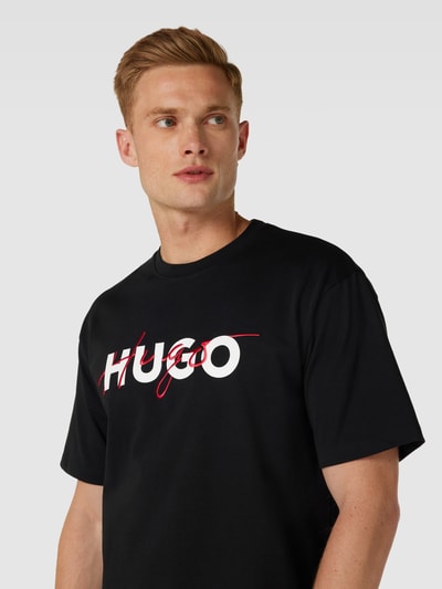 HUGO T-Shirt mit Label-Print Modell 'Dakaishi' (black) online kaufen