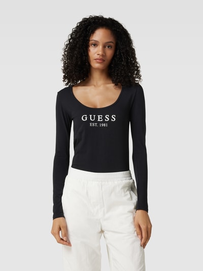 Guess Longsleeve mit Label-Print Modell 'CARRIE' (black) online kaufen