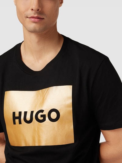 HUGO T-Shirt mit Label-Print Modell 'Dulive_G' (black) online kaufen