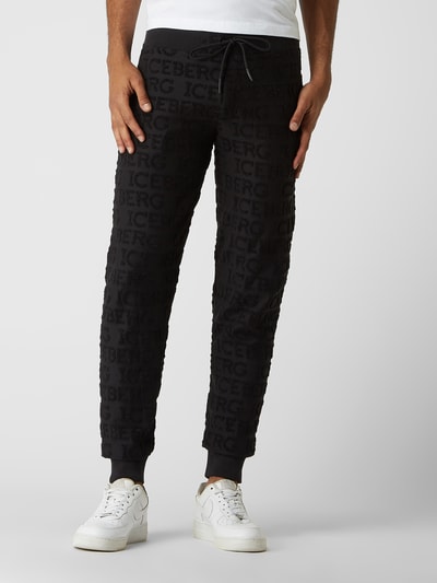 Iceberg Sweatbroek met logomotief in zwart online kopen | P&C