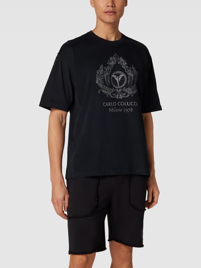 CARLO COLUCCI T-Shirt mit Label-Stitching (black) online kaufen