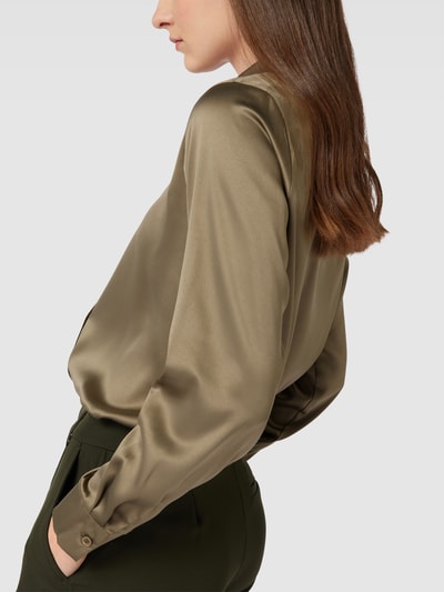 Only Hemdbluse in Glanz-Optik Modell 'VICTORIA' (oliv) online kaufen