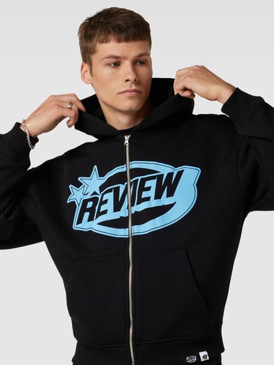 REVIEW Sweatjacke mit Puff Logo Print (black) online kaufen