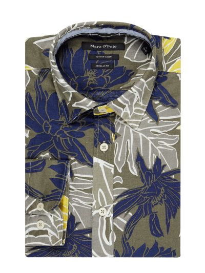 Marc O'Polo Regular fit linnen overhemd in olijfgroen online kopen | P&C