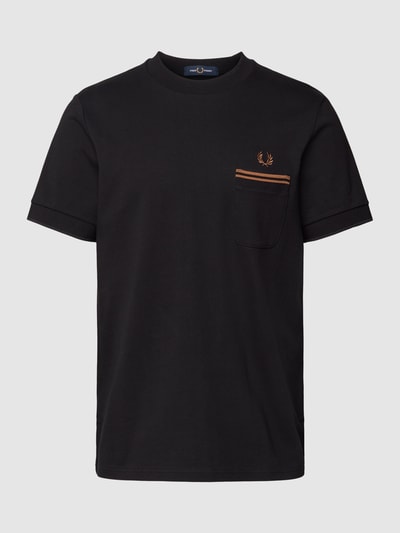 Fred Perry T-Shirt mit Label-Stitching (black) online kaufen