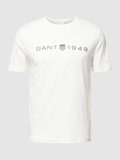 Gant T-Shirt mit Label-Print (offwhite) online kaufen