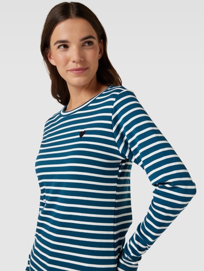 Kaffe Shirt met lange mouwen en streepmotief, model 'Liddy' in petrol ...