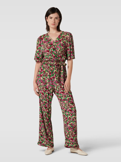 ICHI Jumpsuit van pure viscose met strikceintuur, model 'Marrakech' in ...