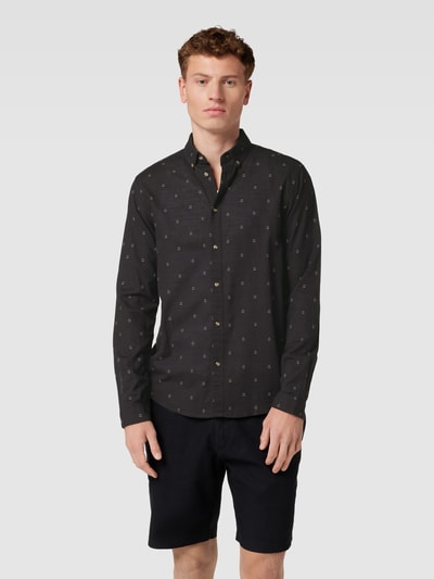 Tom Tailor Denim Relaxed Fit Freizeithemd mit Allover-Print (black ...
