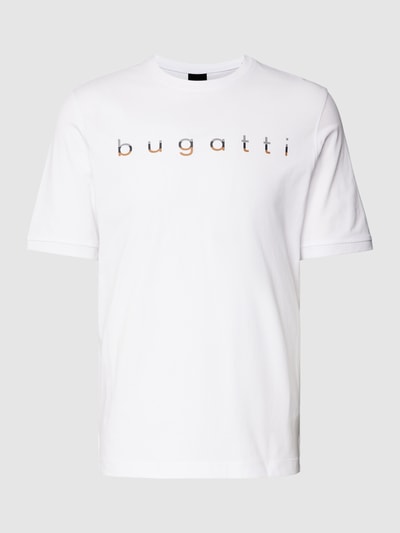 bugatti T-Shirt mit Label-Print (weiß) online kaufen