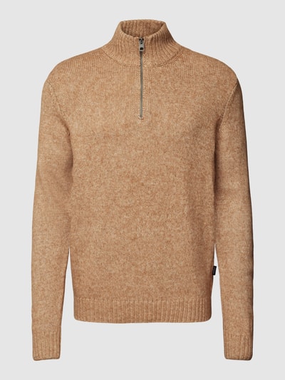 Fynch-Hatton Strickpullover mit kurzem Reißverschluss (camel) online kaufen