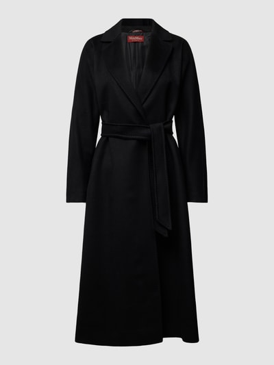 Max Mara Studio Lange jas van wol met strikceintuur, model 'PRATER' in ...