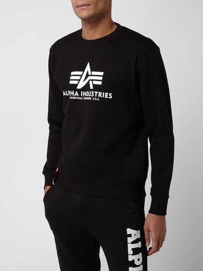 Alpha Industries 'BASIC SWEATER' mit Logo-Print (black) online kaufen