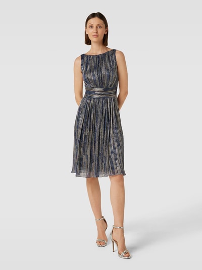 Swing Knielanges Cocktailkleid mit Effektgarn (metallic blue) online kaufen