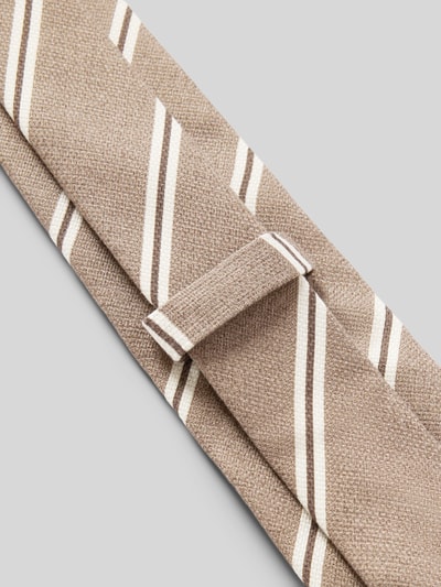 Gierremilano Stropdas van pure zijde met logopatch in middenbruin ...