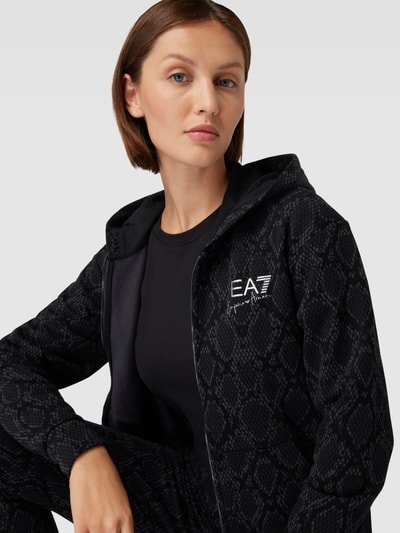 Kup online EA7 Emporio Armani Bluza rozpinana z fakturowanym wzorem (czarny)