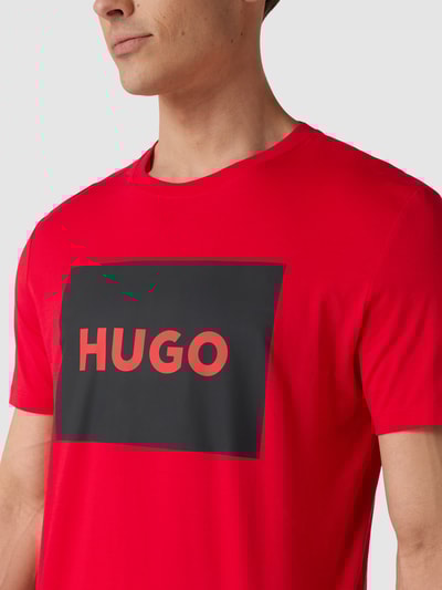 HUGO T-Shirt mit Label-Print Modell 'DULIVE222' (rot) online kaufen