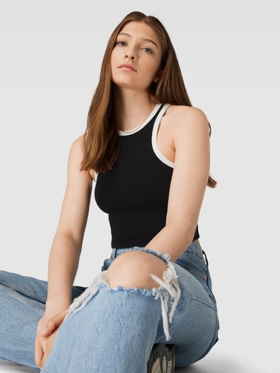 Gina Tricot Cropped Top mit Kontraststreifen Modell 'CIARA' (black ...
