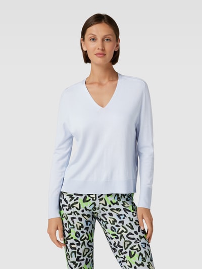 Marc Cain Strickpullover mit V-Ausschnitt (hellblau) online kaufen