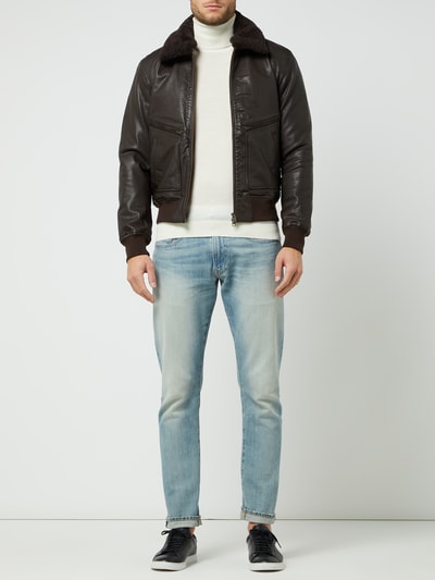 BOMBOOGIE Lederjacke im Biker-Look (dunkelbraun) online kaufen