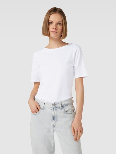 More & More T-Shirt in unifarbenem Design (weiss) online kaufen