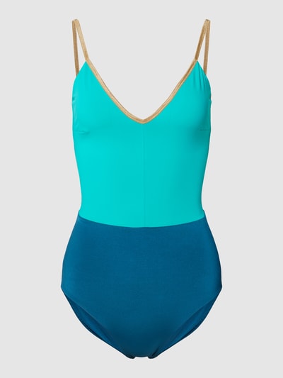 Mymarini Badeanzug in Two-Tone-Machart Modell 'SHINE' (türkis) online kaufen