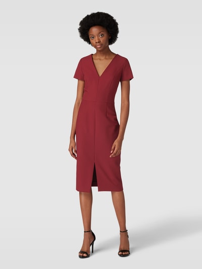 HUGO Midikleid mit V-Ausschnitt Modell 'Kalamara' (bordeaux) online kaufen