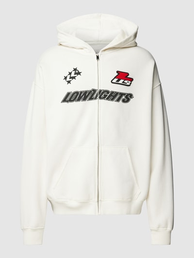 Low Lights Studios Sweatjack met labelprint en capuchon in offwhite ...