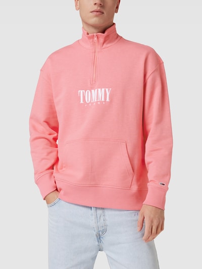 Tommy Jeans Sweatshirt mit Label Stitching pink online kaufen