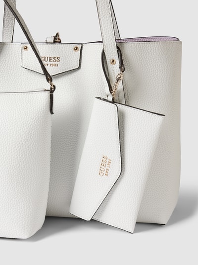 Guess Tote Bag mit Label-Details Modell 'BRENDON' (weiss) online kaufen