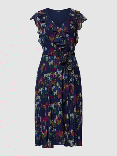 Lauren Ralph Lauren Jurk met all-over motief, model 'PRAPAVY' in marineblauw online kopen | P&C