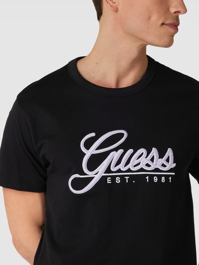Guess T-Shirt mit Label-Stitching (black) online kaufen