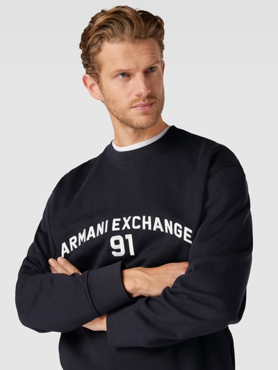 ARMANI EXCHANGE Sweatshirt mit Label-Stitching (dunkelblau) online kaufen