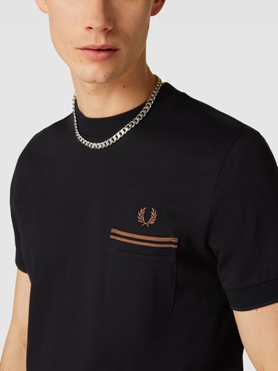 Fred Perry T-Shirt mit Label-Stitching (black) online kaufen