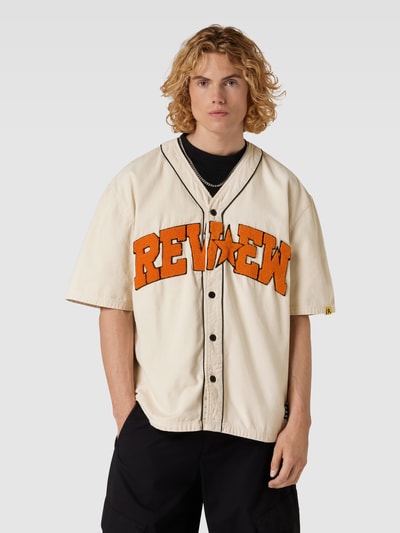 REVIEW Varsity Shirt mit College-Print in Teddyfell-Optik (sand) online ...