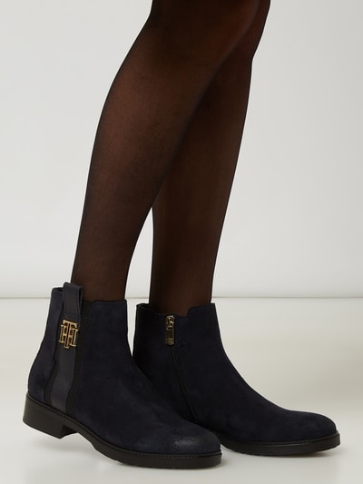 Tommy Hilfiger Booties aus Veloursleder dunkelblau online kaufen