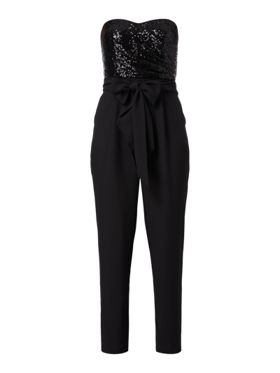 Jake S Cocktail Jumpsuit Mit Pailletten Besatz Schulterfrei Black