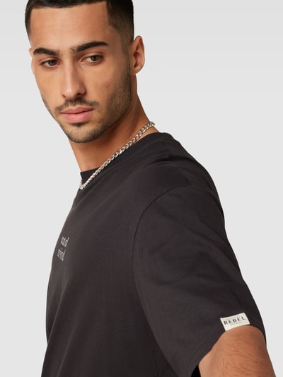 Redefined Rebel T-shirt met statementprint, model 'Morgan' in zwart ...