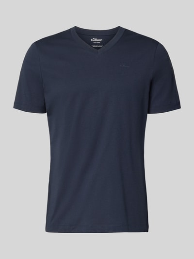 s.Oliver RED LABEL regular fit T-shirt van puur katoen in marineblauw ...