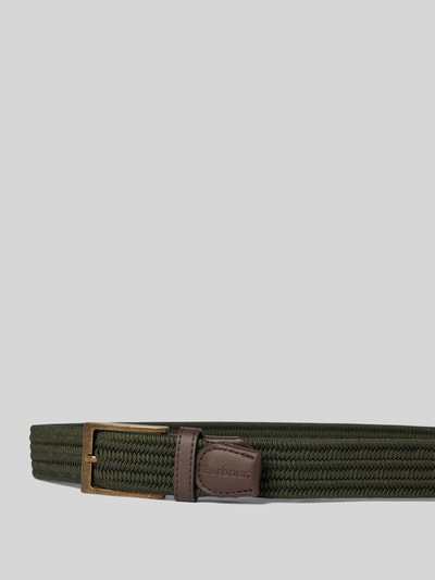 Barbour Riem van leer met doornsluiting, model 'nevis' in olijfgroen ...