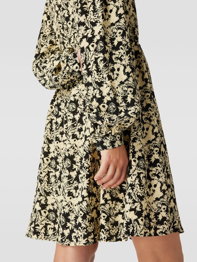 Marc O'Polo Denim Knielange jurk met all-over motief in zwart online kopen | P&C